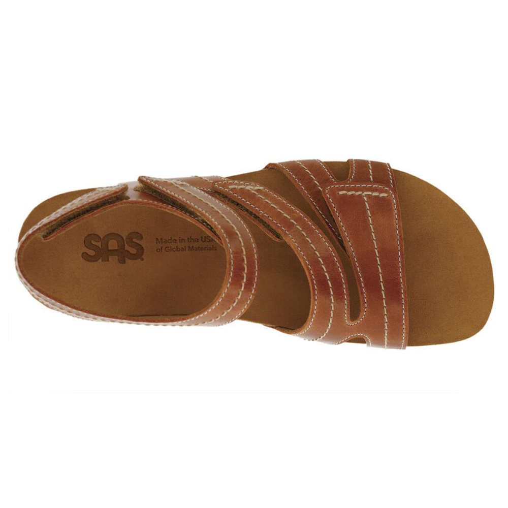 SAS Swerve Chestnut Leather Strap Sandal (Women's) | Mar-Lou Shoes – Mar-Lou Shoes®