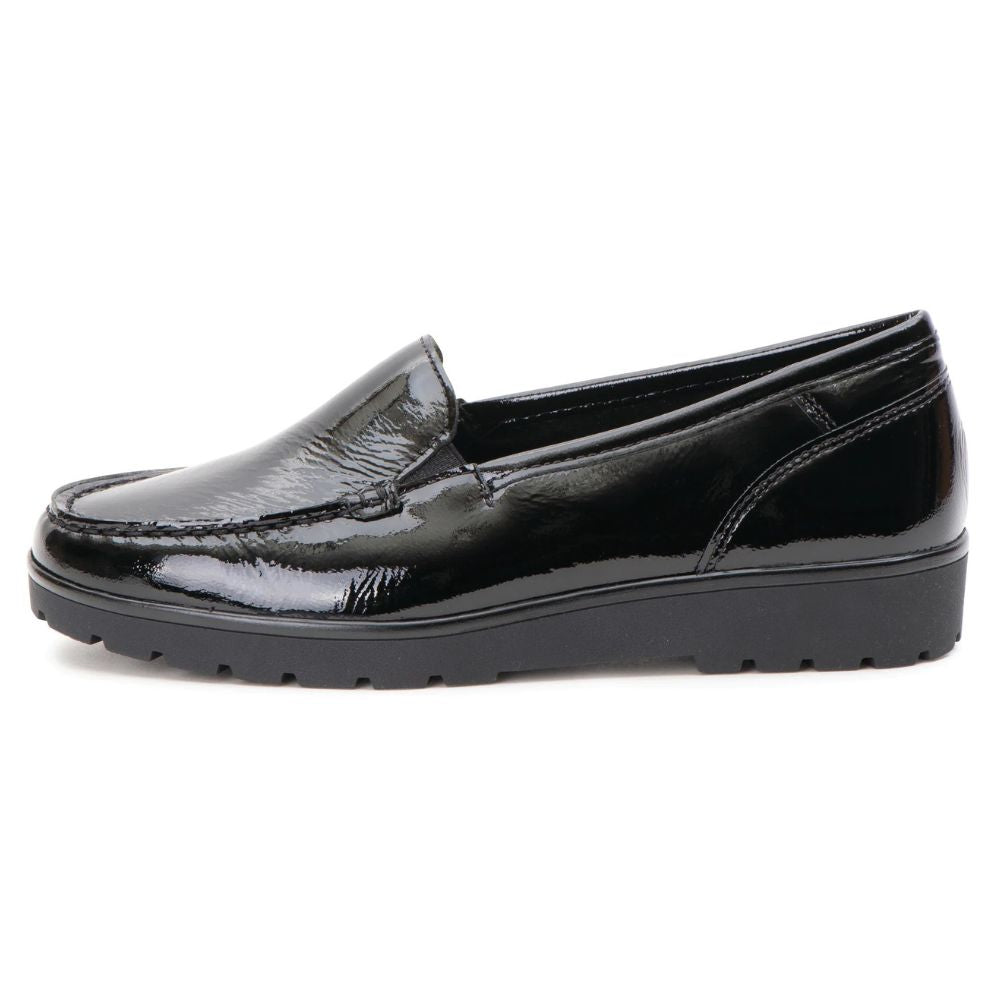 Ara Dewitt Black Patent Wedge Loafer (Women's) | Mar-Lou Shoes – Mar ...