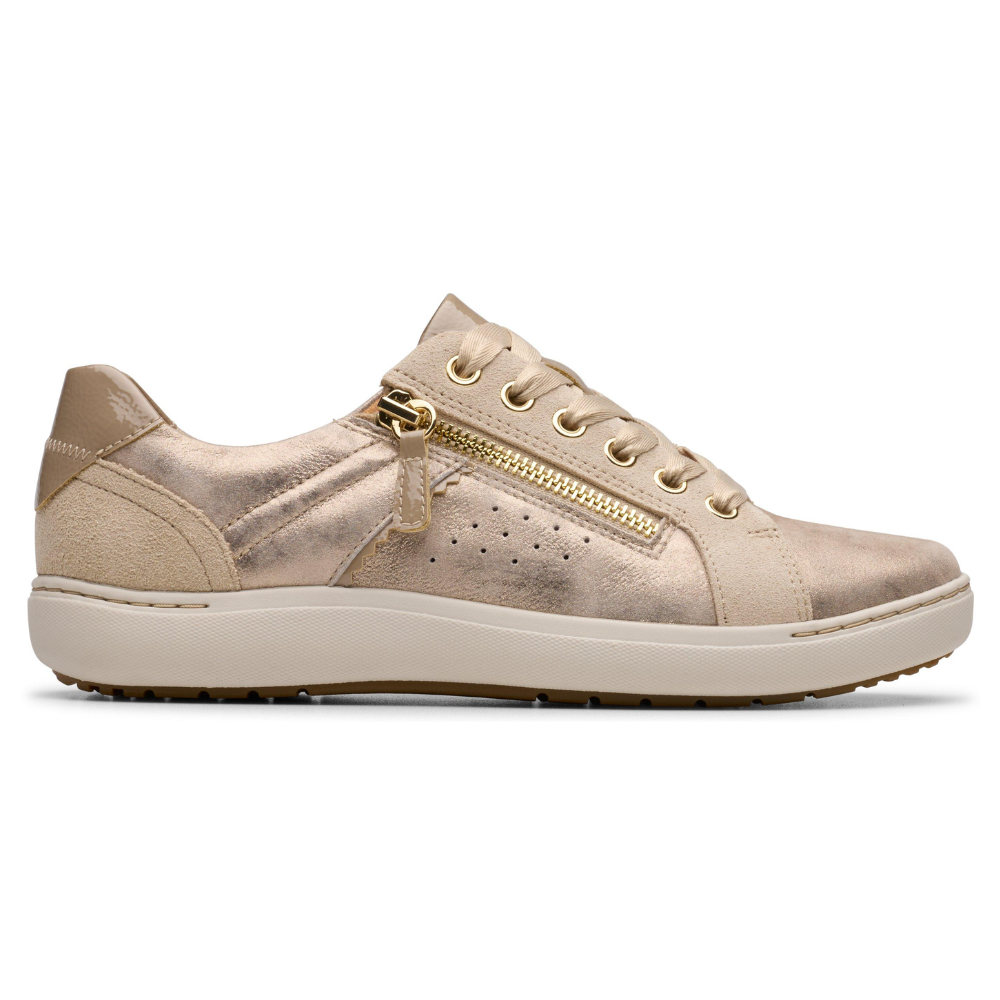 Clarks Nalle Zen Metallic Leather Sneaker (Women's) | Mar-Lou Shoes ...