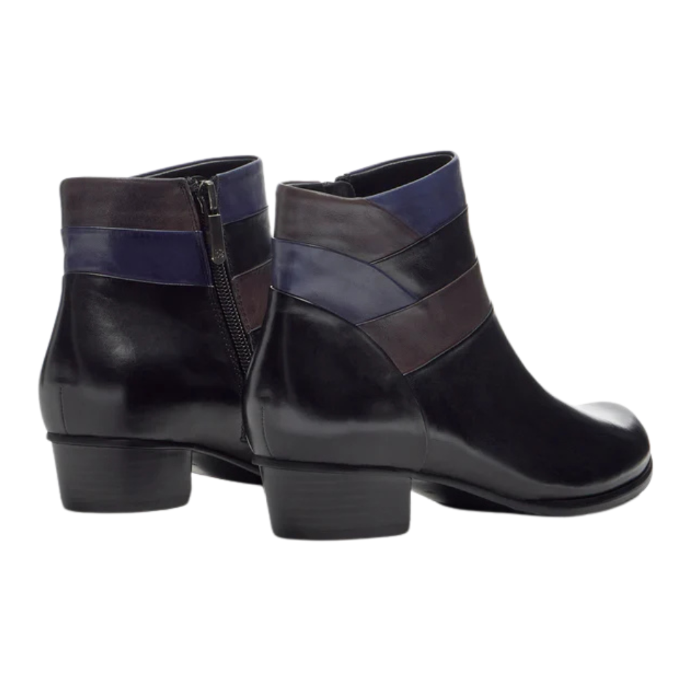Regarde Le Ciel Stefany 390 Black/Muddy/Melanzana Leather Bootie | Mar ...