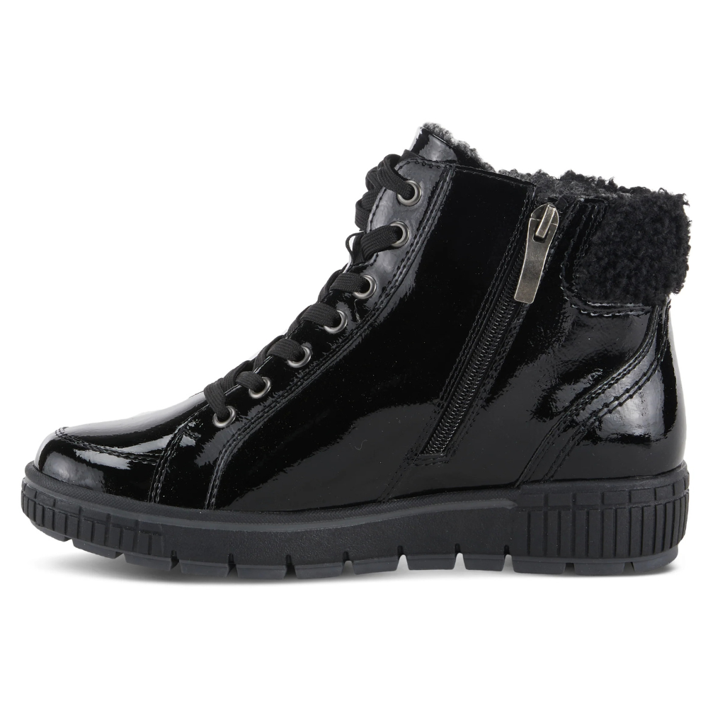 Spring Step Relife Alps Black Patent Lace-Up Boot (Women's) | Mar-Lou ...
