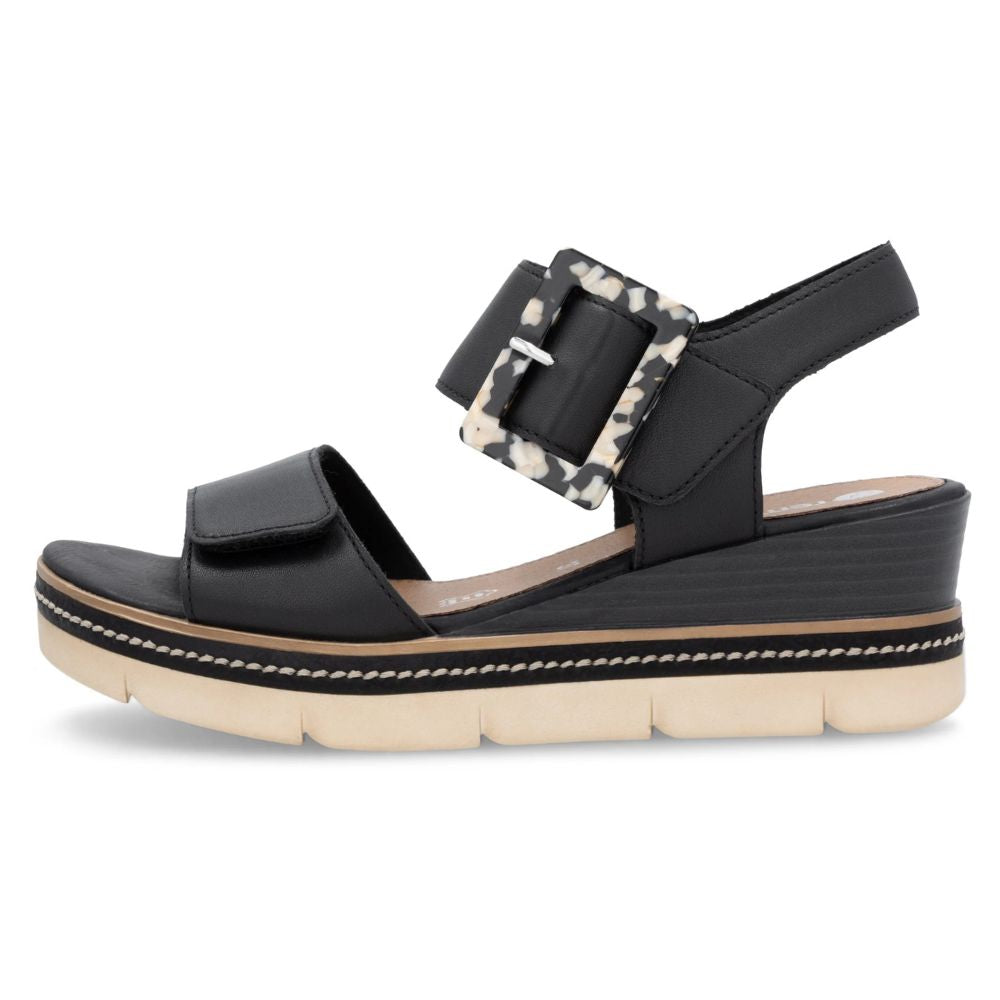 Remonte Jerilyn 53 Black Leather Sandal (Women's) | Mar-Lou Shoes – Mar ...