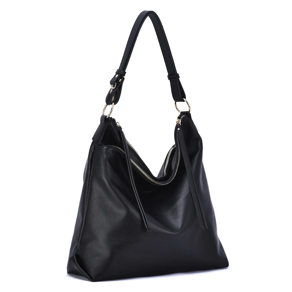 Mellow World Robyn 3 Compartment Black Hobo Bag (Women's) | Mar-Lou ...