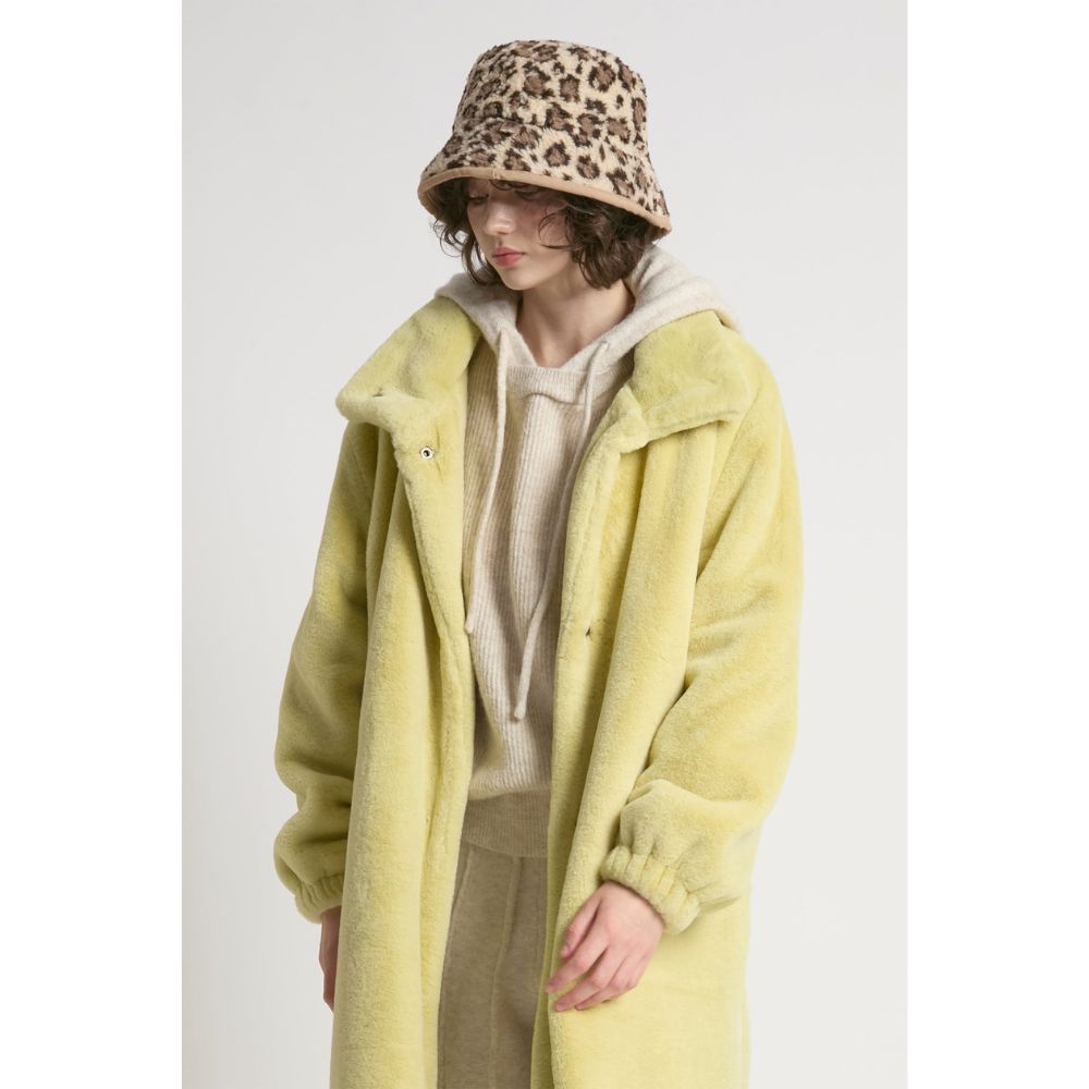 Look By M Leopard Reversible Bucket Tan Hat (Women's) | Mar-Lou Shoes ...