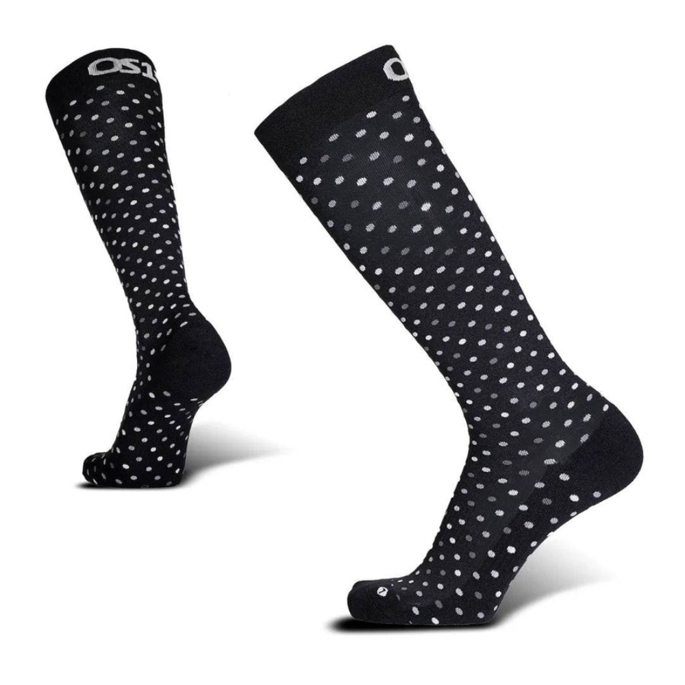 OS1st Wellness Compression Black Polka Dots Sock | Mar-Lou Shoes – Mar ...