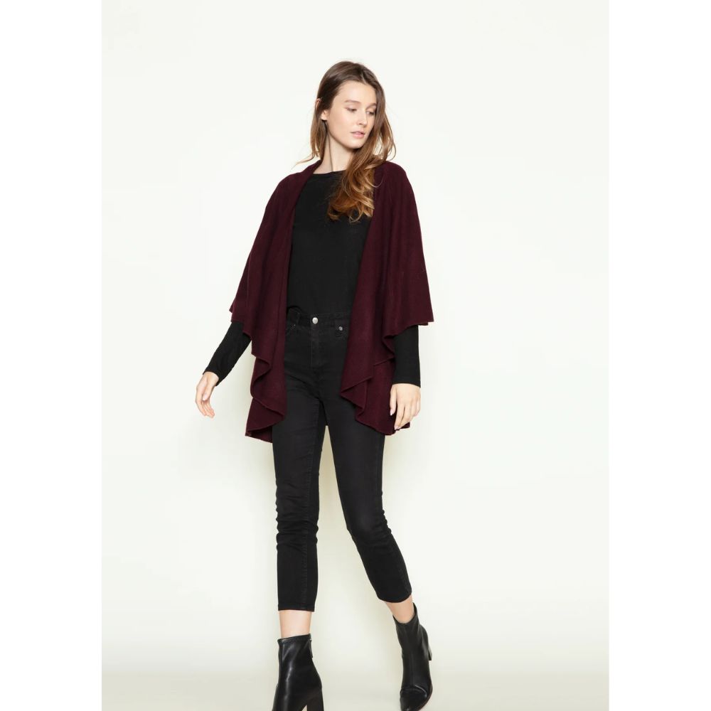 Look By M Basic Shawl Vest Raisin | Mar-Lou Shoes – Mar-Lou Shoes®