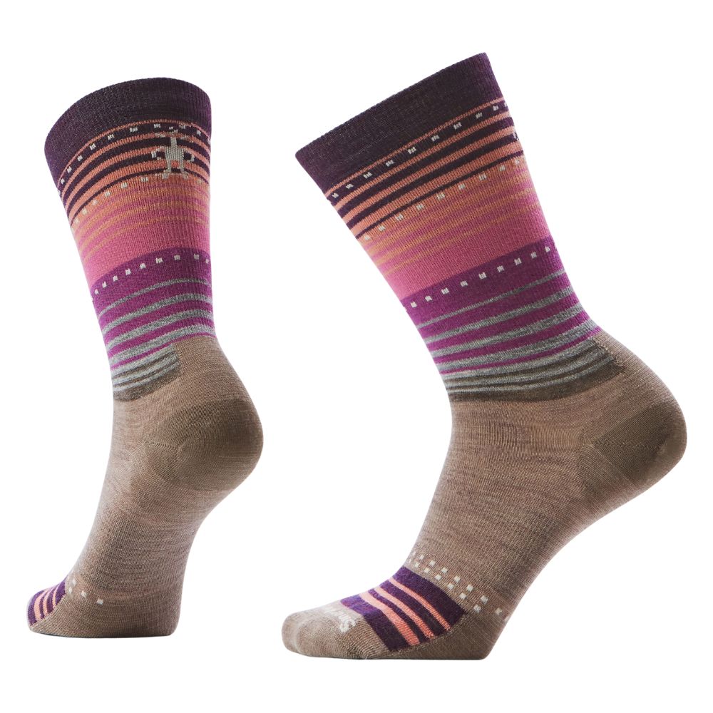 Smartwool Everyday Stitch Stripe Zero Cushion Fossil/Purple Crew Socks | Mar-Lou Shoes – Mar-Lou ...