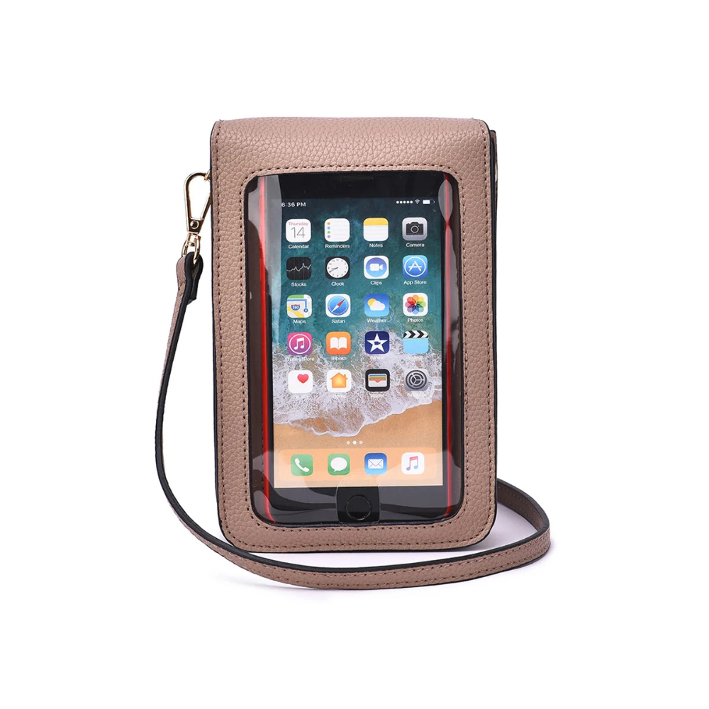 Mellow World Septima Touch Screen Taupe Crossbody Bag | Mar-Lou Shoes ...
